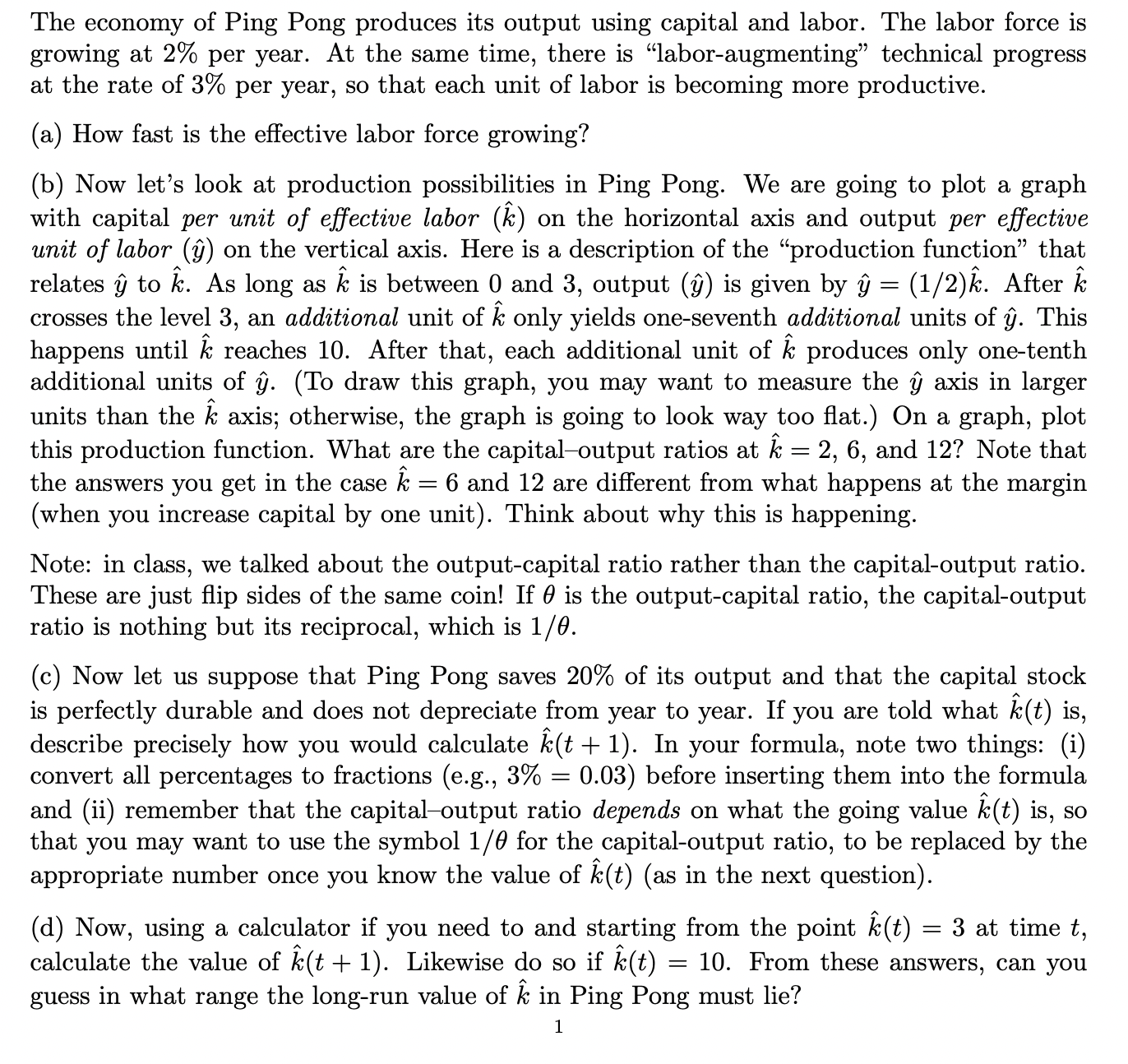 Solved The economy of Ping Pong produces its output using | Chegg.com