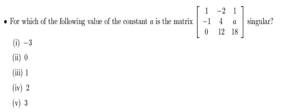Solved • For which of the following value of the constant a | Chegg.com