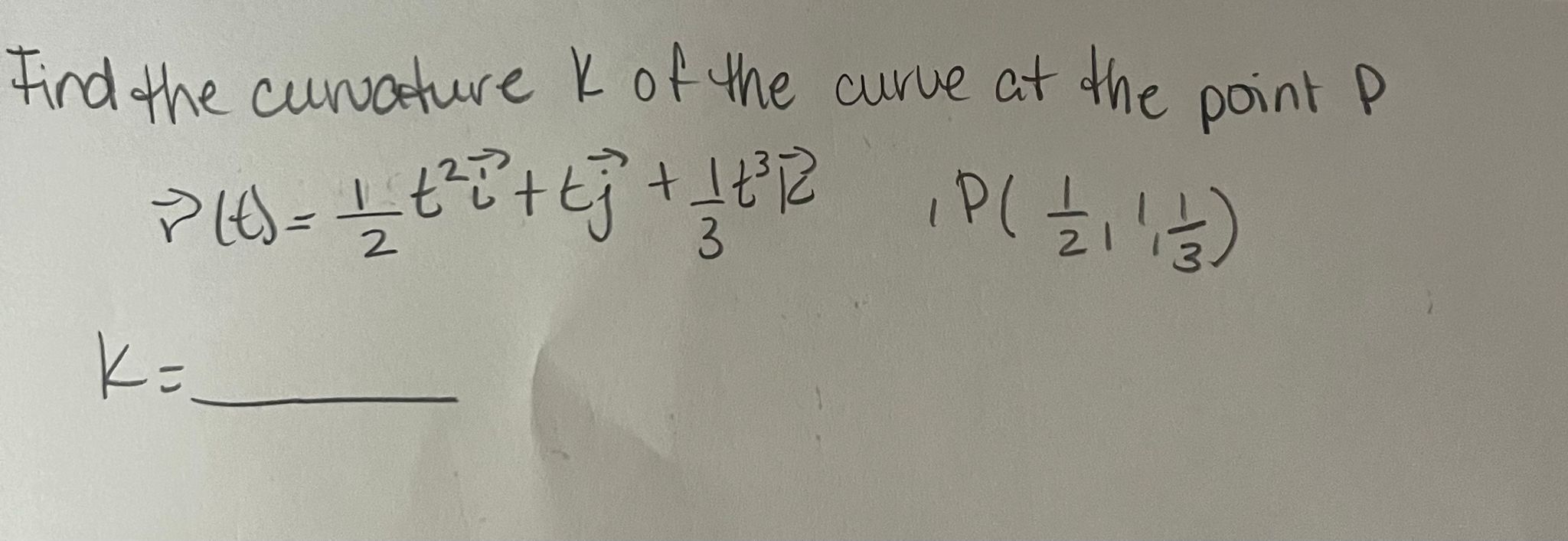 Solved Find the curvature k of the curve at the point P | Chegg.com
