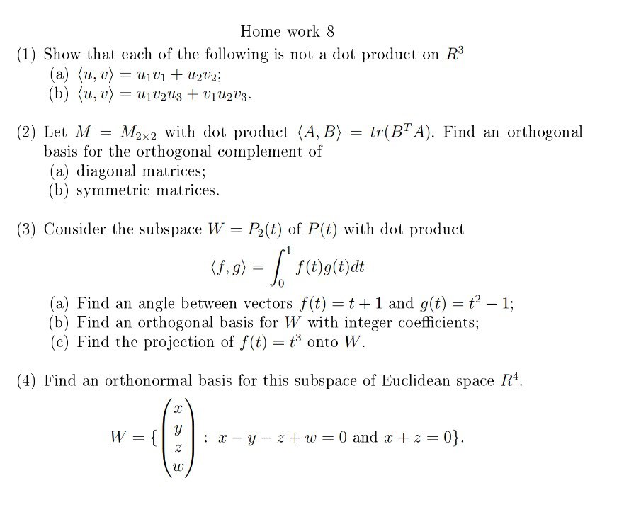 Home work 8(1) ﻿Show that each of ﻿the following is | Chegg.com