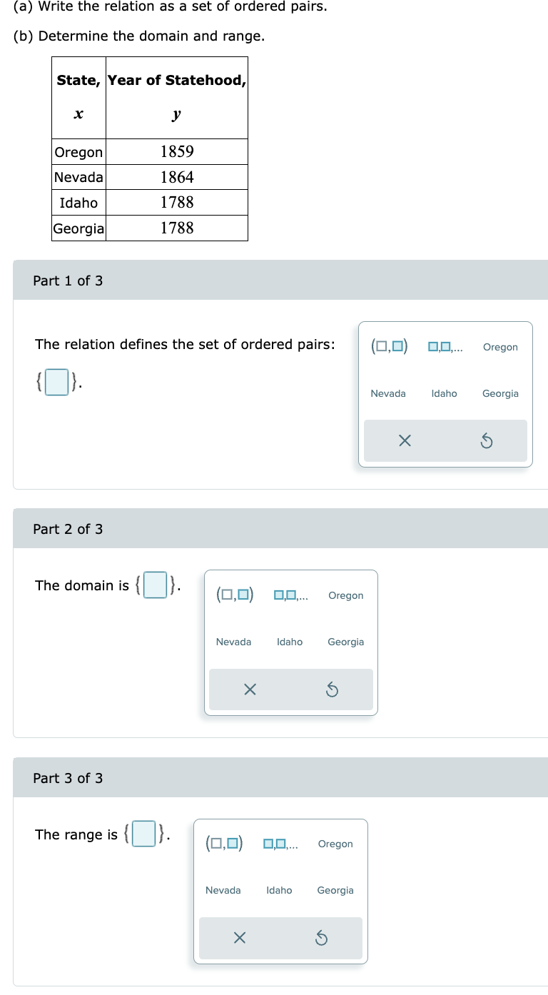 Solved (a) Write the relation as a set of ordered pairs. (b) | Chegg.com