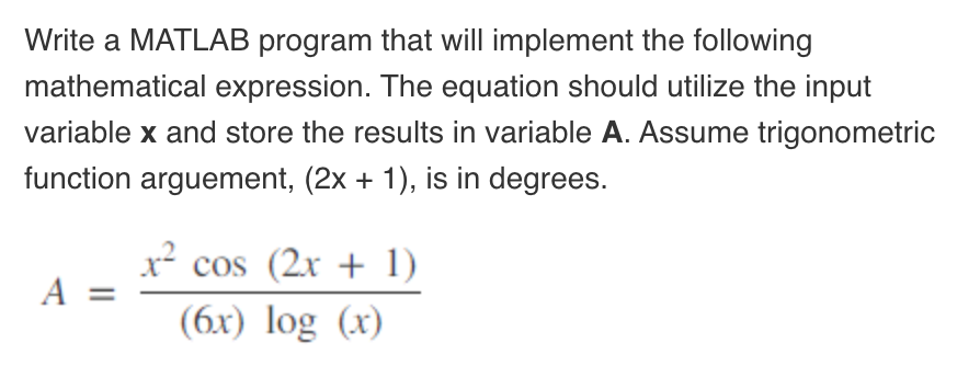 Solved Write a MATLAB program that will implement the | Chegg.com