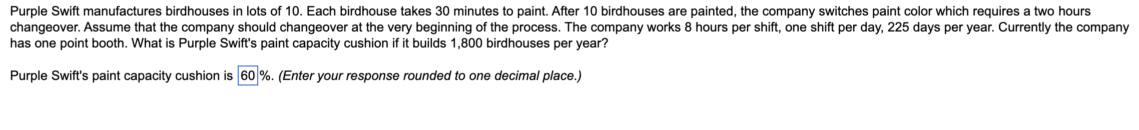 Solved 'Paint capacity cushion = (Actual paint capacity | Chegg.com