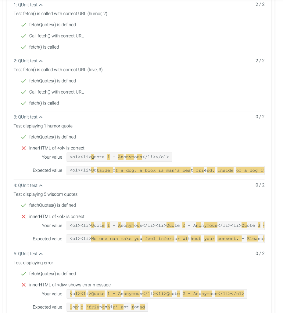 Solved 2.60 LAB: Quote web API (Fetch) In this lab, you will | Chegg.com