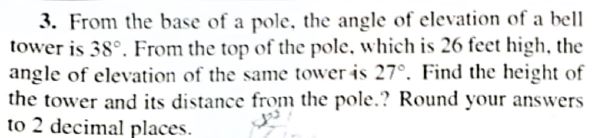 Solved From the base of a pole, the angle of elevation of a | Chegg.com