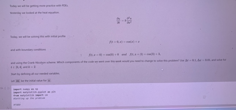 Today we will be getting more practice with PDEs. | Chegg.com