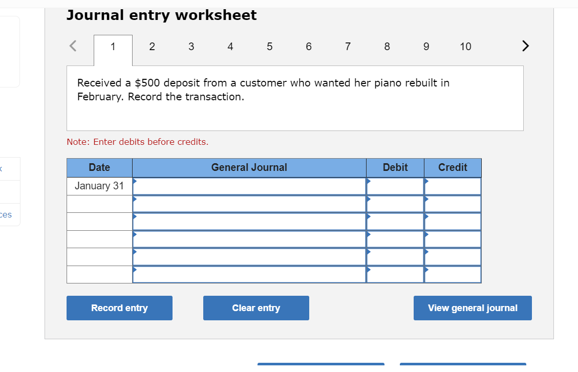 Solved Journal entry worksheet 1 10 Received an electric and | Chegg.com