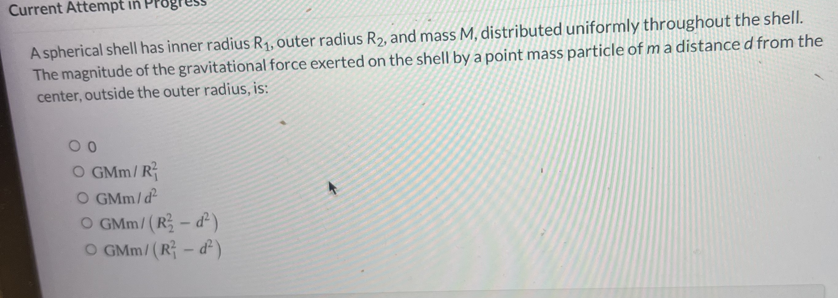 Solved A spherical shell has inner radius R1, ﻿outer radius | Chegg.com