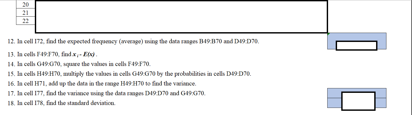 In cells C8:C29, find the frequency of the number of | Chegg.com