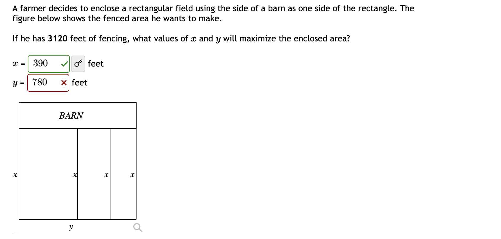 Solved A farmer decides to enclose a rectangular field using | Chegg.com