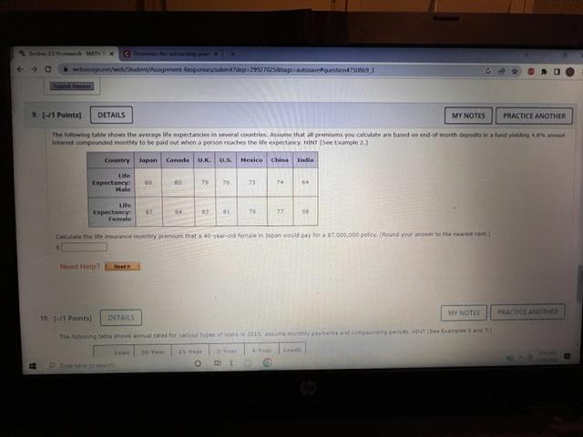 The following table shows the average life | Chegg.com