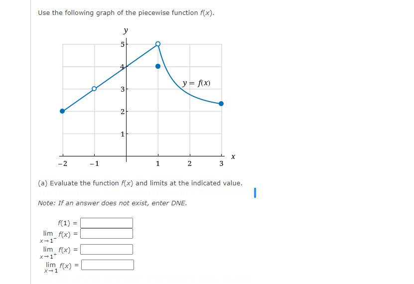 Solved Use the following graph of the piecewise function | Chegg.com