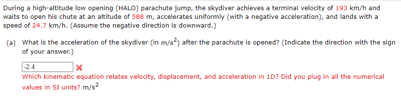Solved During a high-altitude low opening (HALO) parachute | Chegg.com