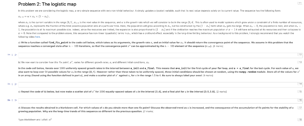 Problem 2: The logistic map In this problem we are | Chegg.com