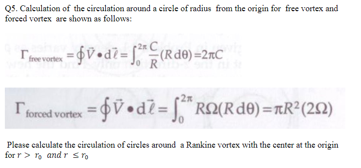 Solved Q5. Calculation of the circulation around a circle of | Chegg.com