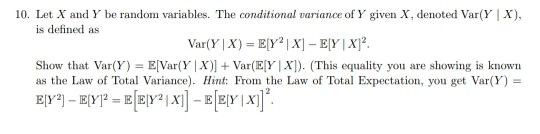 Solved . Let X and Y be random variables. The conditional | Chegg.com