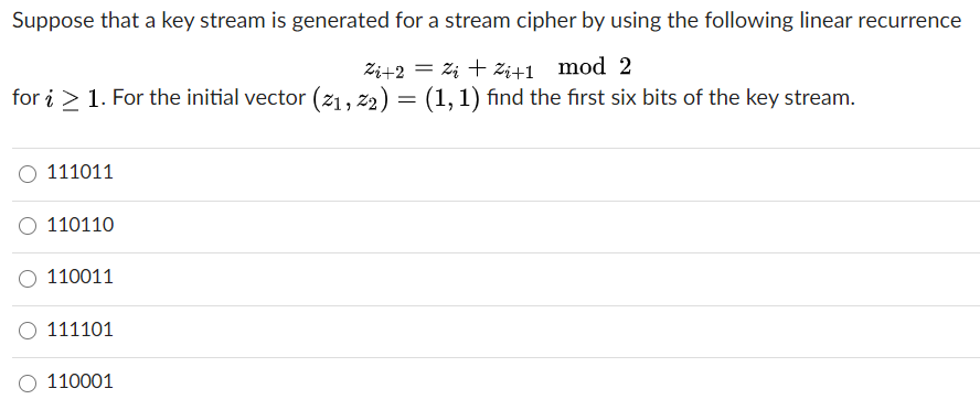 Solved Suppose that a key stream is generated for a stream | Chegg.com