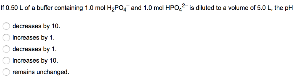 Solved If 0.50 L of a buffer containing 1.0 mol H2PO4 and | Chegg.com