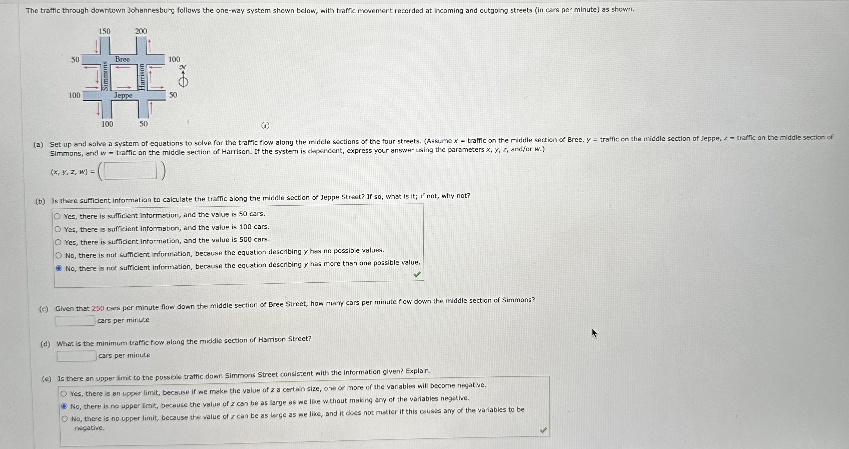 Solved The traffic through downtown Johannesburg follows the | Chegg.com