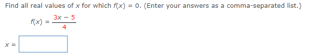 Solved Find all real values of x for which f(x)=0. (Enter | Chegg.com