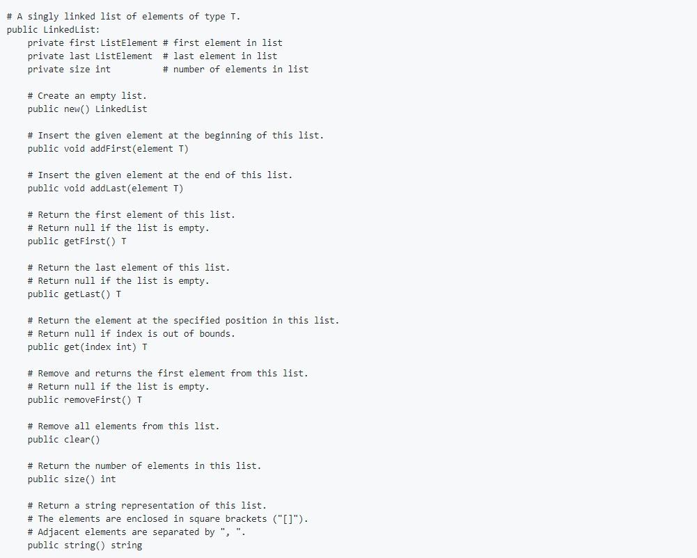 Solved Implement a single-linked list in the form of a class | Chegg.com