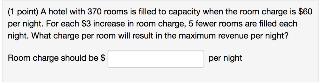 Solved A hotel with 370 rooms is filled to capacity when the | Chegg.com
