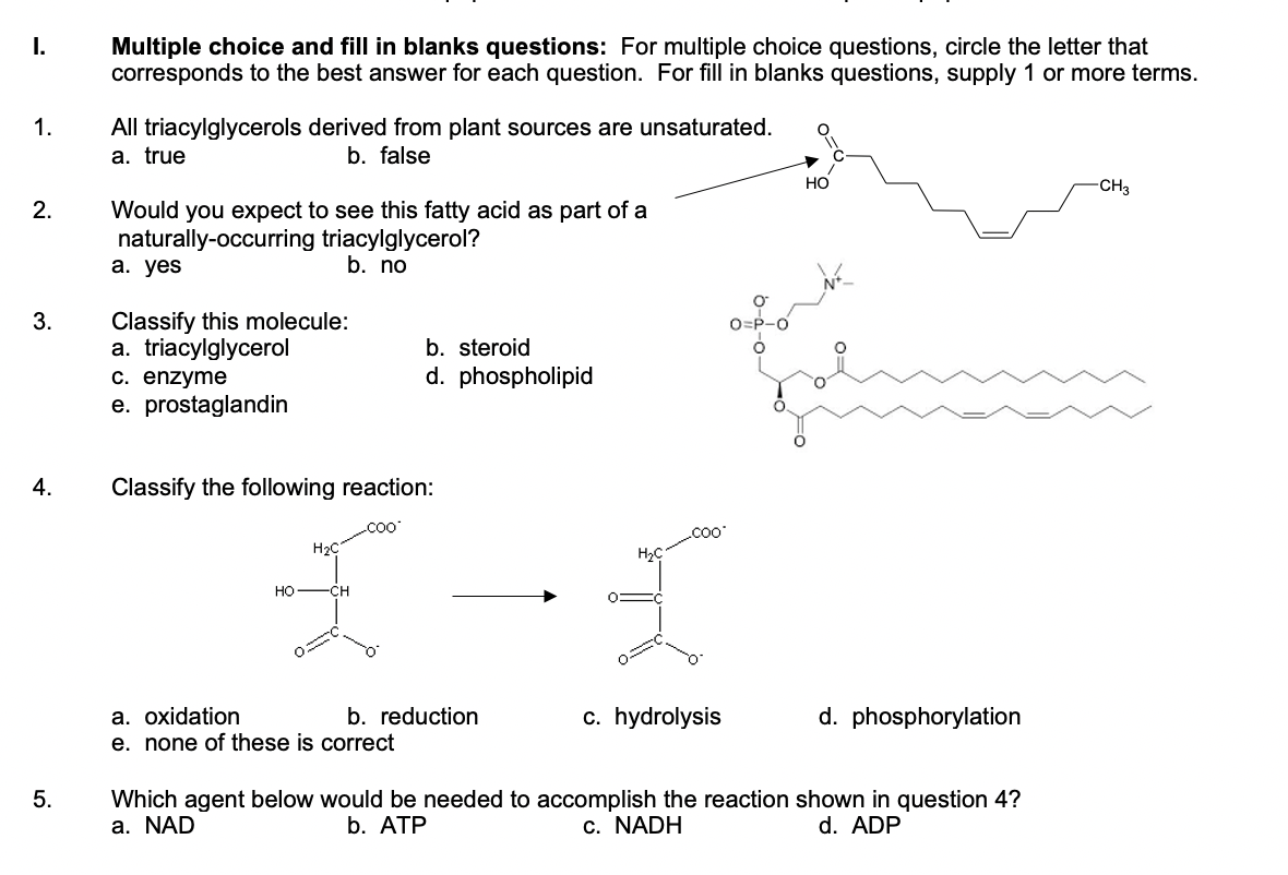 Solved 1. Multiple choice and fill in blanks questions: For | Chegg.com