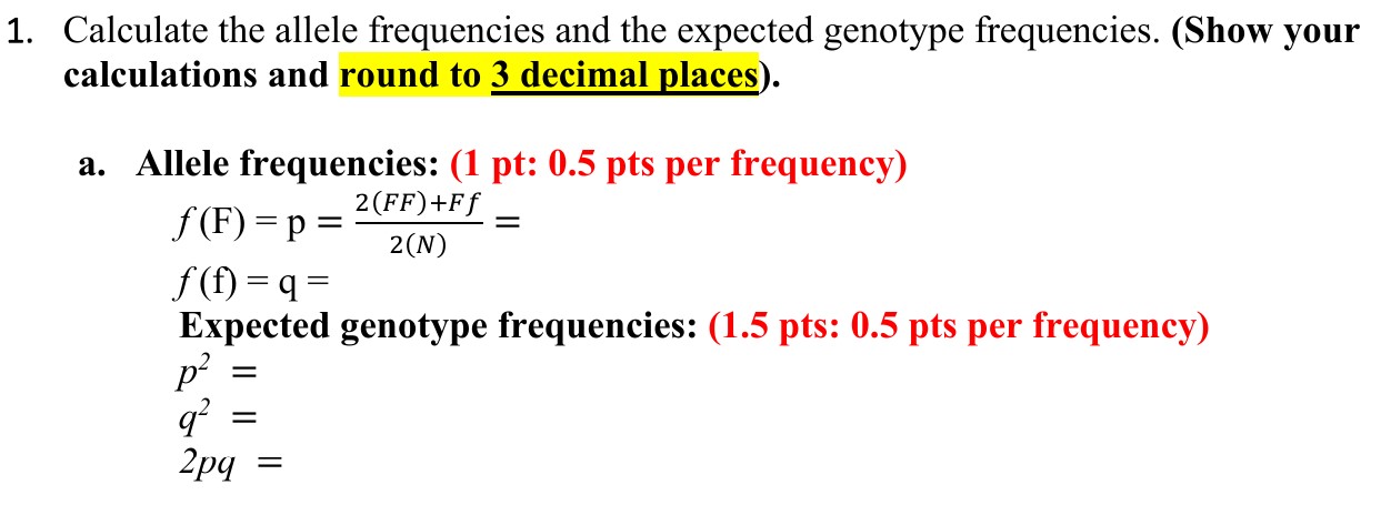 Solved Ve observe the trait of face freckles (F/f) within a | Chegg.com