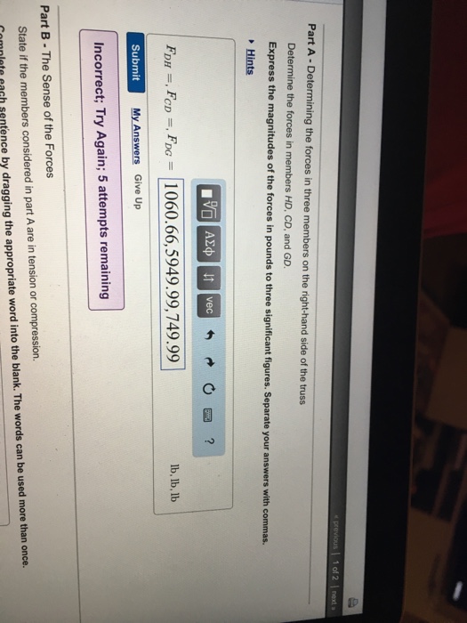 Solved HW24 The Method of Sections Learning Goal: To apply | Chegg.com