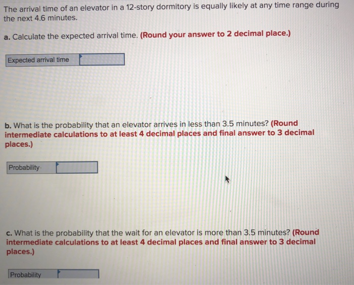 Solved The arrival time of an elevator in a 12-story | Chegg.com