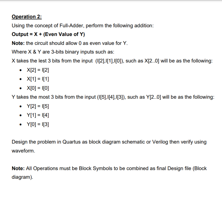 Solved Operation 2: Using the concept of Full-Adder, perform | Chegg.com