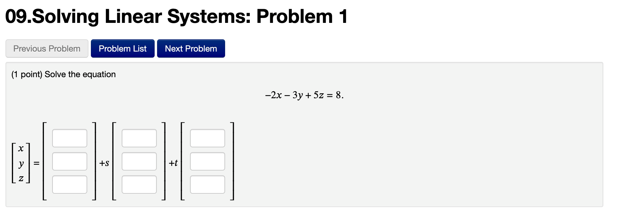 Solved 09solving Linear Systems Problem 1 1 Point Solve 