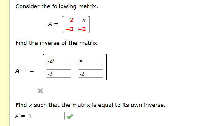 Solved Consider the following matrix.A=[2x-3-2]Find the | Chegg.com