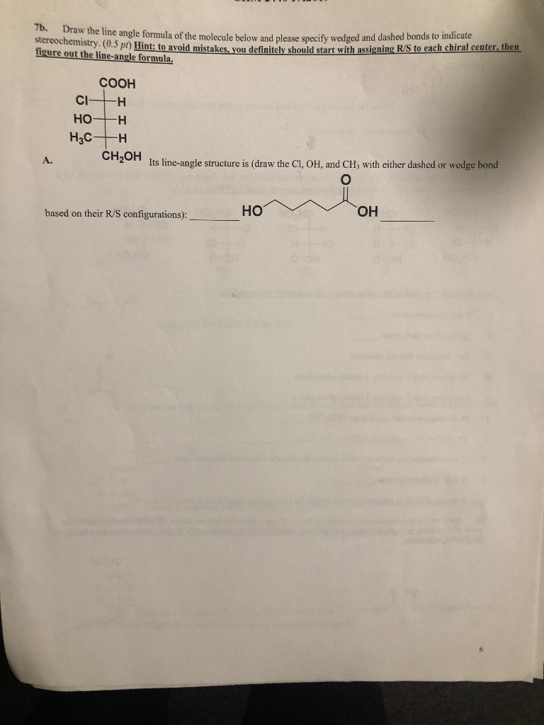 Solved 7. Draw the line angle formula of the molecule below | Chegg.com