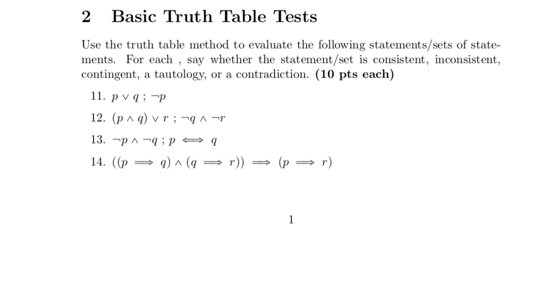 Solved 3 Truth Table Tests of Validity Use the truth table | Chegg.com