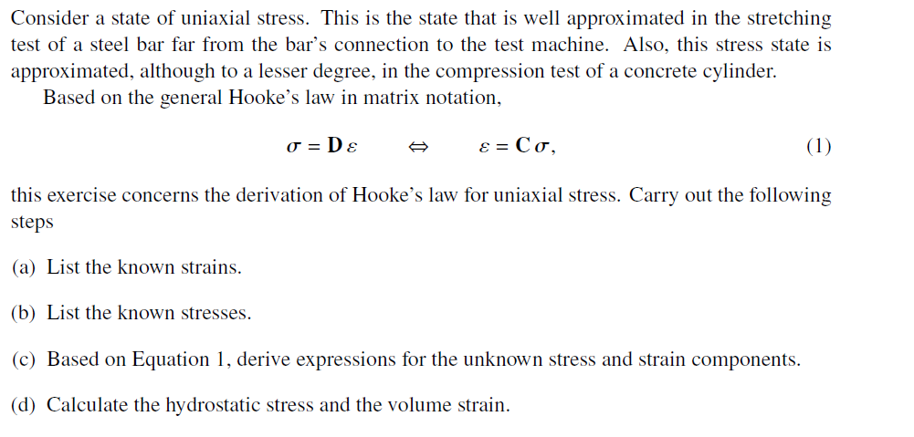 Solved Consider a state of uniaxial stress. This is the | Chegg.com