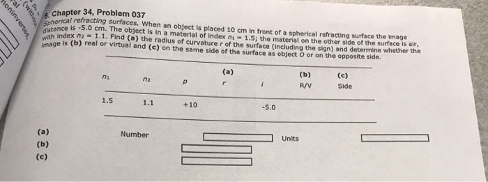 Solved Spherical refracting surfaces. When an object is | Chegg.com
