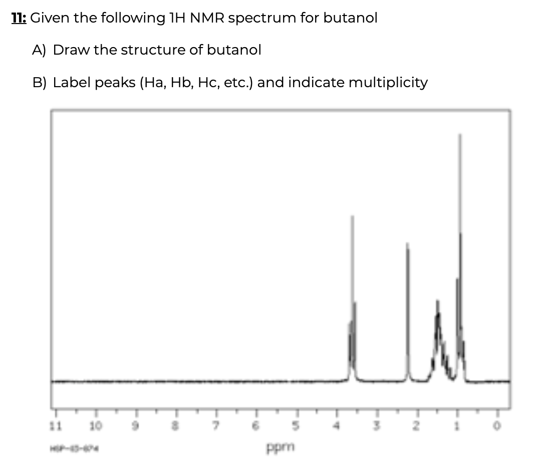Solved A) Draw the structure of the compound B) Label peaks | Chegg.com