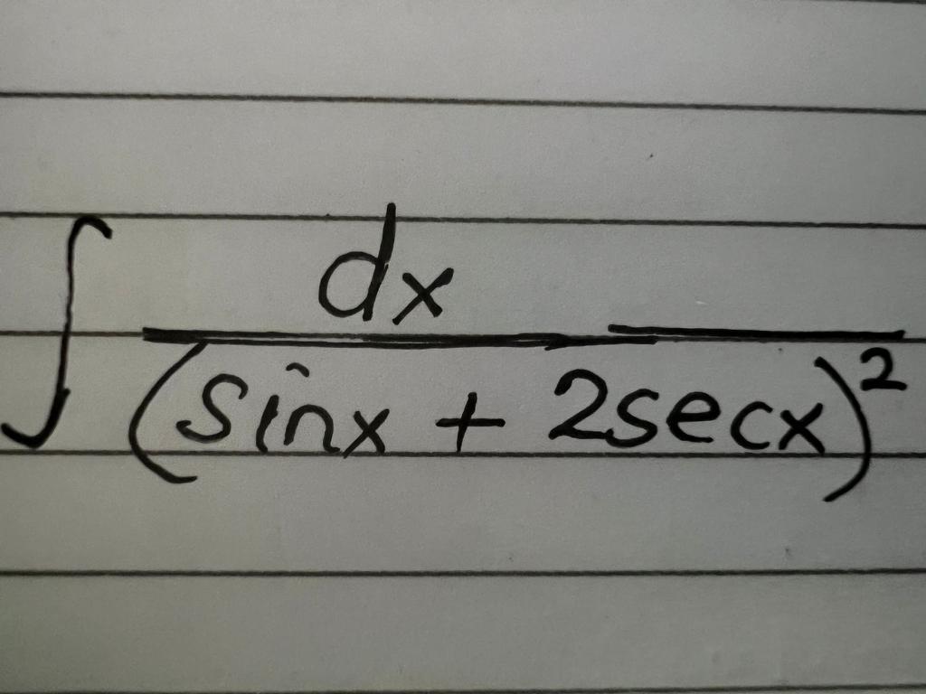 Solved ∫(sinx+2secx)2dx | Chegg.com
