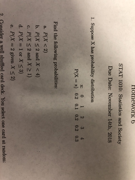 Solved Homework 6 STAT 1010: Statistics and Society Due | Chegg.com