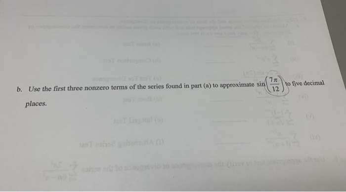 Solved sin! 12 Use the first three nonzero terms of the | Chegg.com