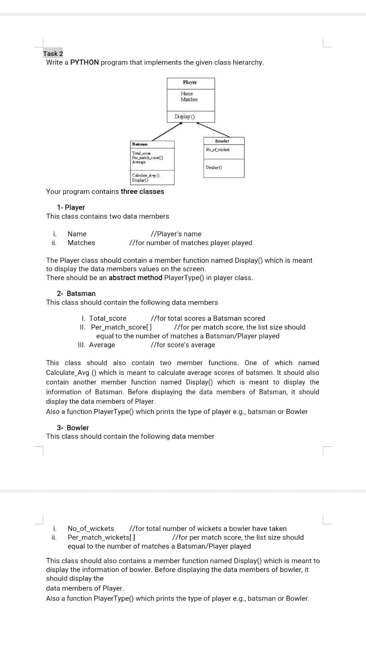 Solved Task 2 Write a PYTHON program that implements the | Chegg.com