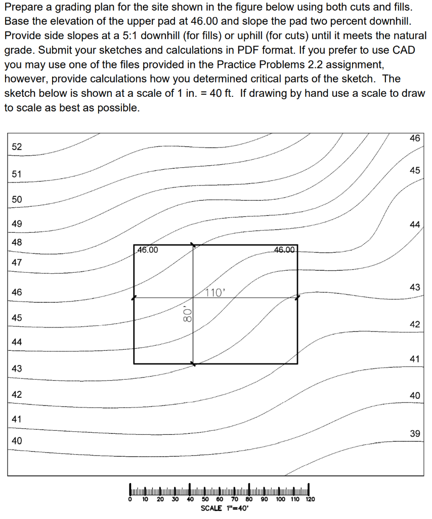 Prepare a grading plan for the site shown in the | Chegg.com