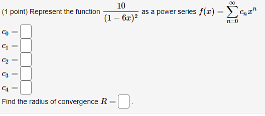 Solved (1 point) Find the convergence set of the given power | Chegg.com