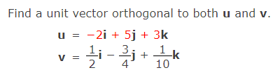 Solved Find a unit vector orthogonal to both u and v. | Chegg.com