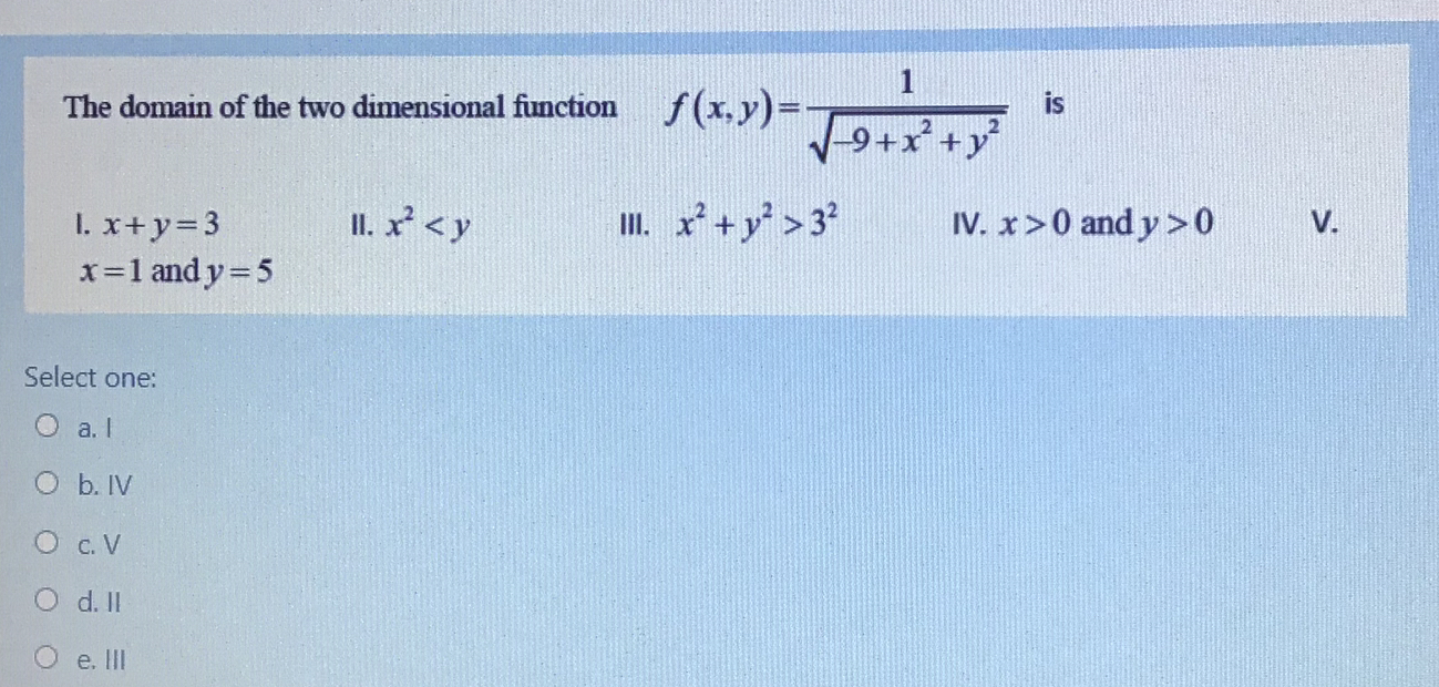 Solved 1 The domain of the two dimensional function f(x,y)= | Chegg.com