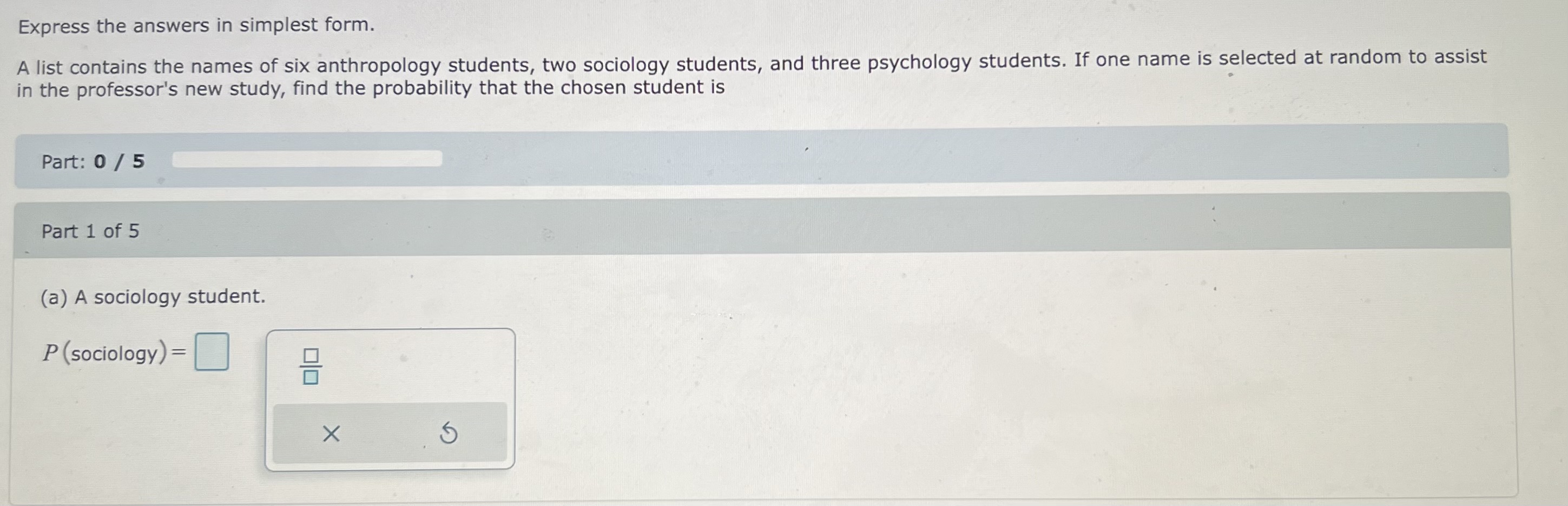 Solved Express the answers in simplest form. A list contains | Chegg.com