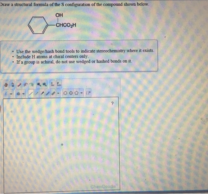 Draw a structural formula of the S configuration of | Chegg.com