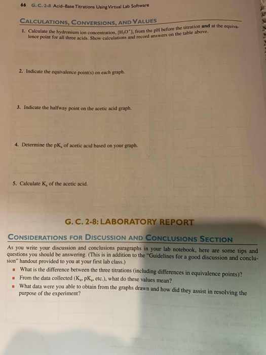 G. C. 2-8: LABORATORY REPORT DATA TABLE AND | Chegg.com