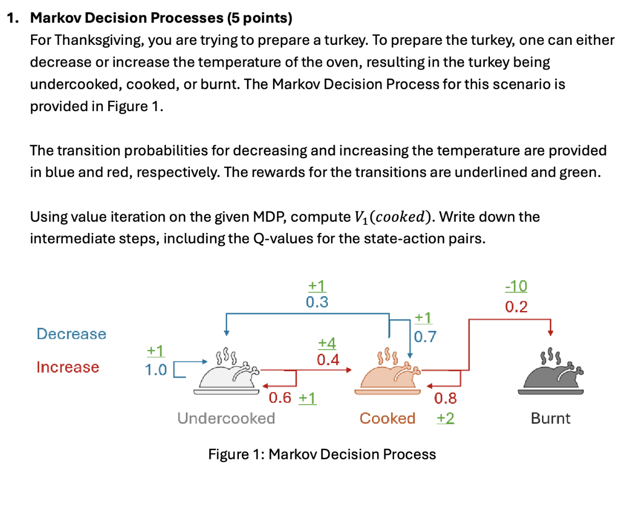 1. ﻿Markov Decision Processes (5 ﻿points) ﻿For | Chegg.com